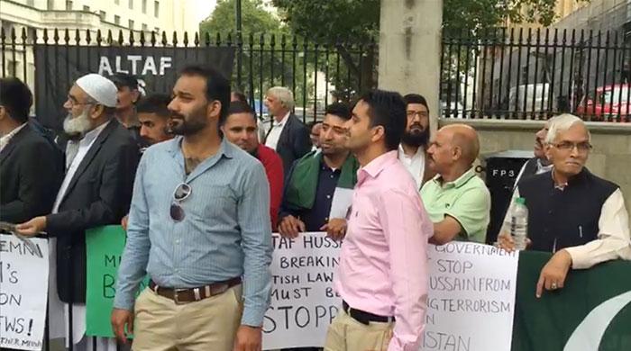 British-Pakistani community protests against MQM founder