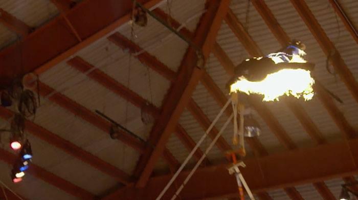 Daredevil sets himself on fire and shoots into record books