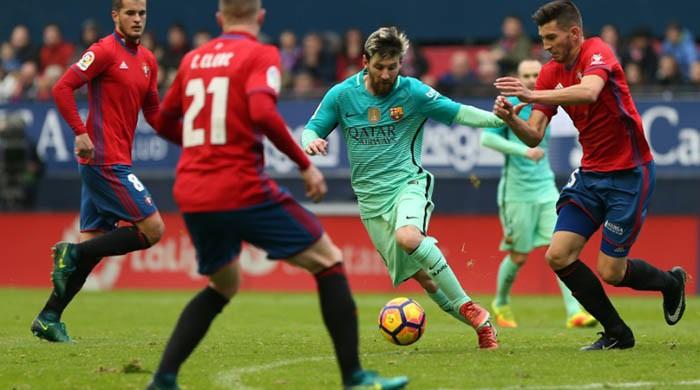 Messi double brings Barca relief