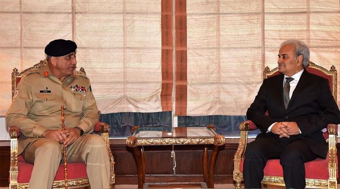 Army Chief Gen Bajwa meets caretaker PM Nasirul Mulk Army Chief Gen Bajwa meets caretaker PM Nasirul Mulk