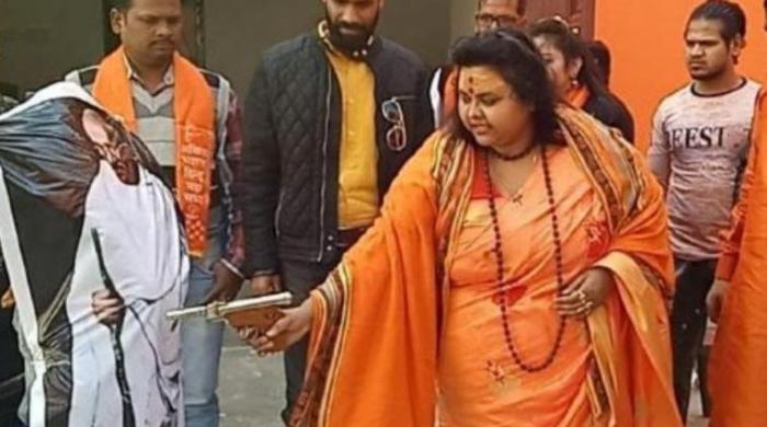 Indian woman arrested for shooting Gandhi effigy