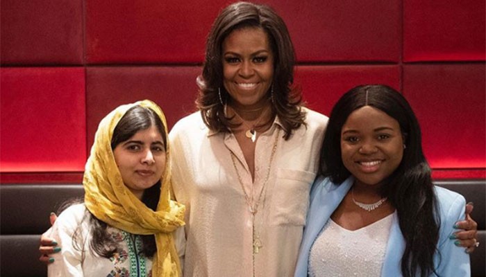 Malala meets former US first lady Michelle Obama, singer Adele in London