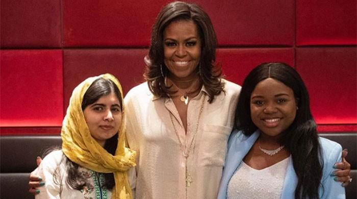 Malala meets former US first lady Michelle Obama, singer Adele in London