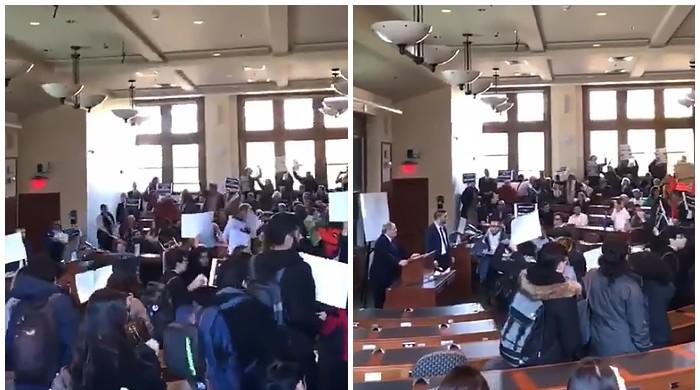 Harvard students walk out en masse from Israeli diplomat's talk in US