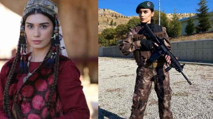 'Ertugrul': Gokce Hatun actress poses with gun