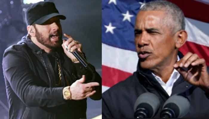 Eminem reacts to Obama's new video
