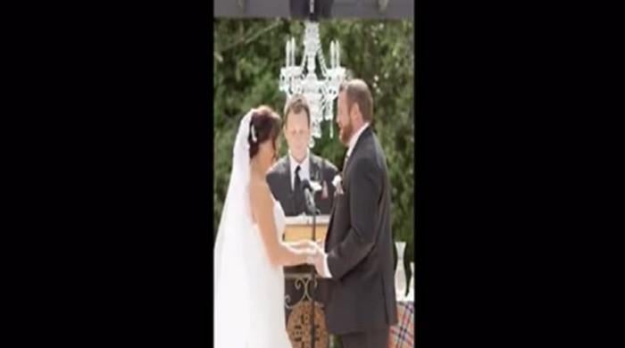 Watch: Groom accidentally slaps bride during wedding vows