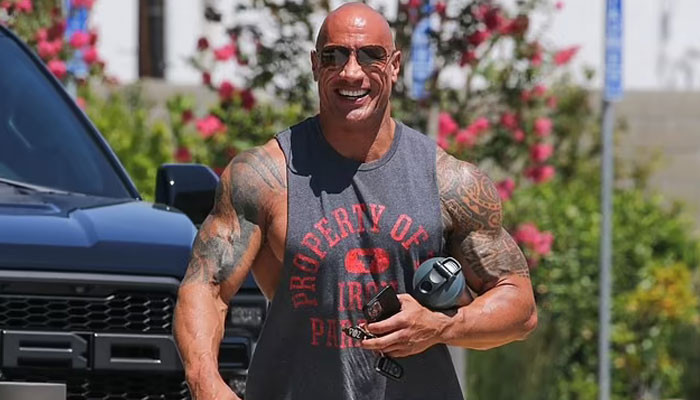 Dwayne Johnson shows off his incredible fitness in workout gear