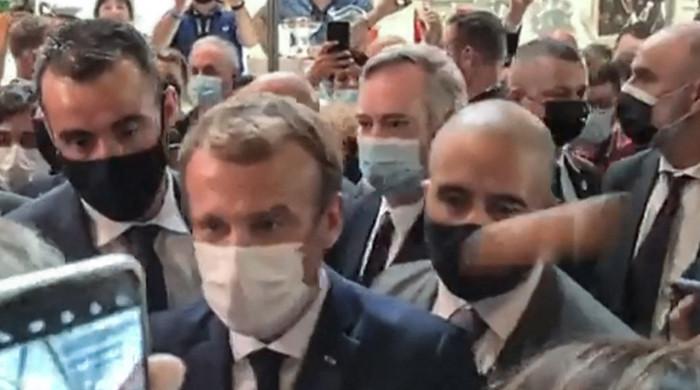 French president egged by protester shouting 'long live revolution'