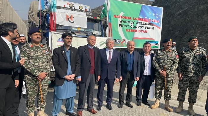 Pakistan welcomes first convoy from Uzbekistan at Torkham border