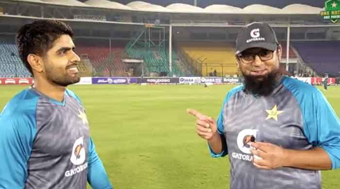 Watch: Saqlain Mushtaq challenges Babar Azam to a 'match'