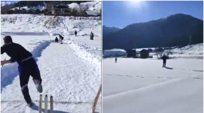WATCH: Young men play 'ice cricket' in snow-covered lands of Indian Kashmir