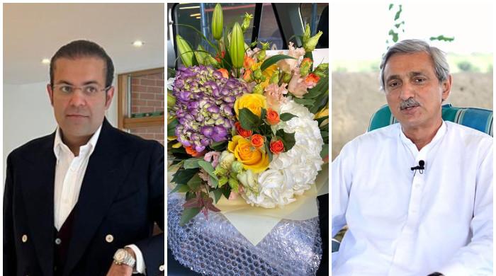 Suleman Sharif sends bouquet to Jahangir Tareen in Oxford