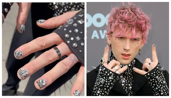 Machine Gun Kelly debuts $30K diamond manicure, speaks high of his fortune
