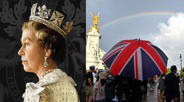 'Heavens open gates for Queen', breathtaking rainbow shines over ...