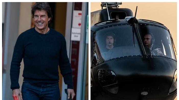 Tom Cruise lives up to his action star credentials as he arrived in ...