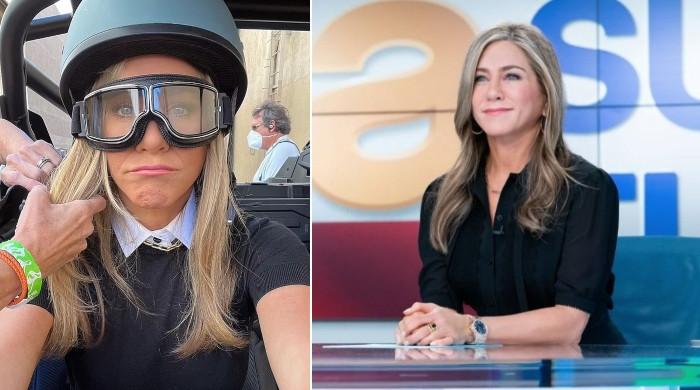 Jennifer Aniston rocks motorcycle helmet in latest BTS snaps from ‘The ...