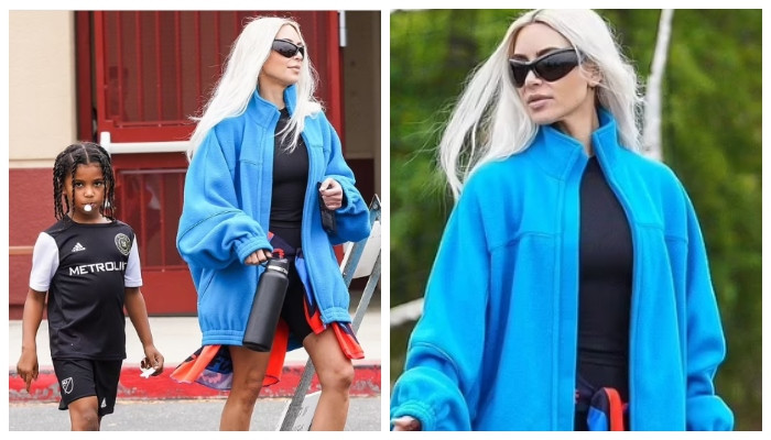 Kim Kardashian looks COOL & COMPOSED with son Saint after foiled home ...