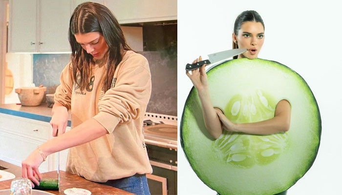 Kendall Jenner spoofs her viral cucumber moment for Halloween