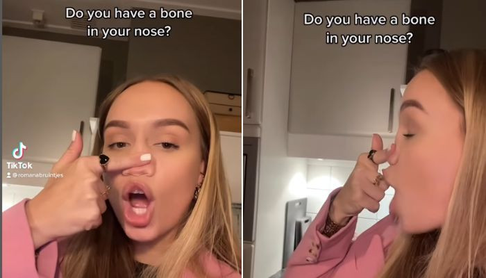 WATCH: Woman without nose bone amuses internet