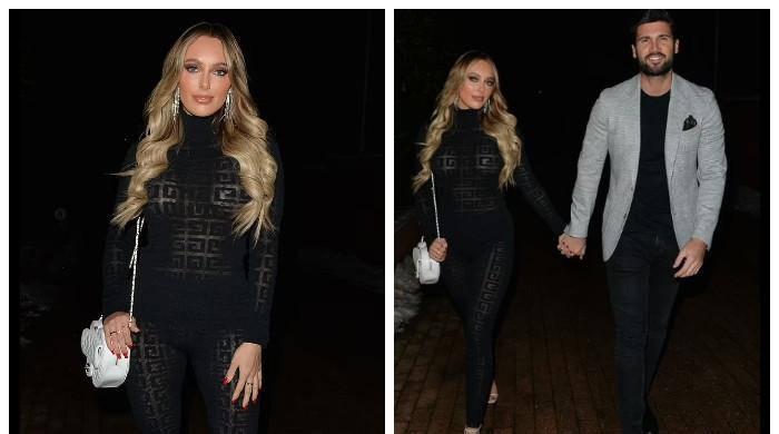 TOWIE's Amber Turner looks stunning in sheer bodysuit as she heads to ...