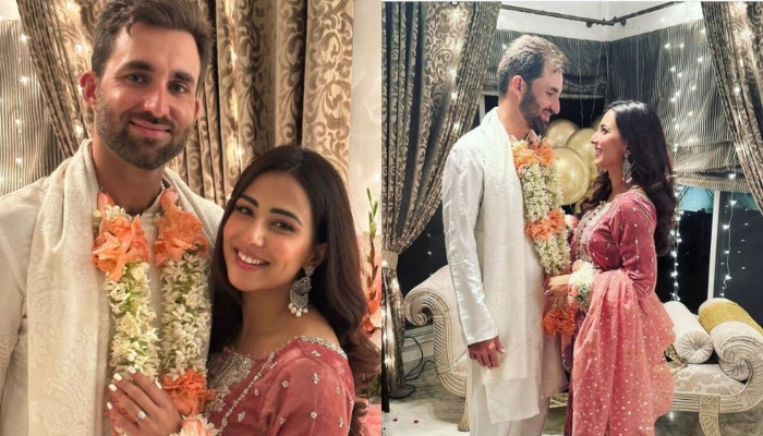'Its official' Ushna Shah and Hamza Amin got engaged in an intimate ...