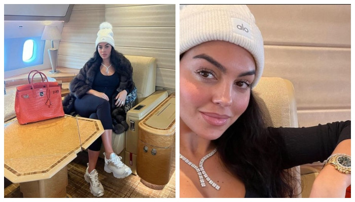 Georgina Rodriguez poses in Cristiano Ronaldo's private jet, shows off ...