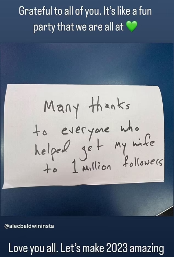 Alec Baldwin posts ‘thank you note’ for fans after wife Hilaria reaches ...