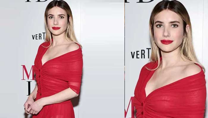 Emma Roberts Sends Temperatures Soaring As She Dons Red Sheer Gown