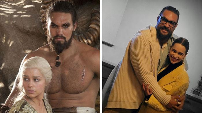 ‘Game of Thrones’ Jason Momoa, Emilia Clarke reunite at Sundance Film Festival