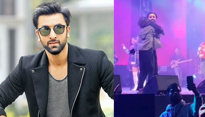 Ranbir Kapoor's fan breaches security and grabs him mid-event: See video