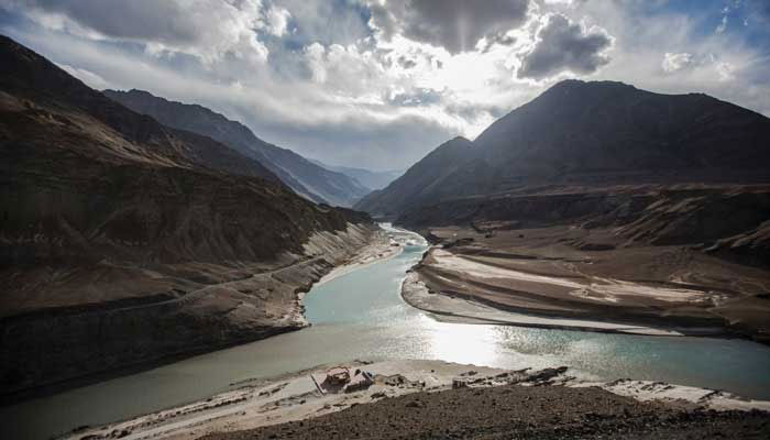 Indus River course diverted for Dasu Hydropower Project