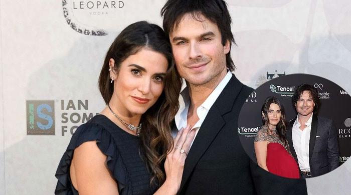 Nikki Reed poses in growing baby bump alongside husband Ian Somerhalder ...
