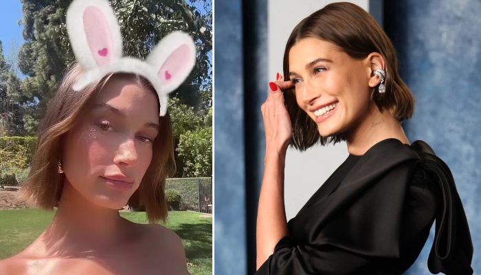 Hailey Bieber turns into Easter bunny, shares festive bunny ears filter ...