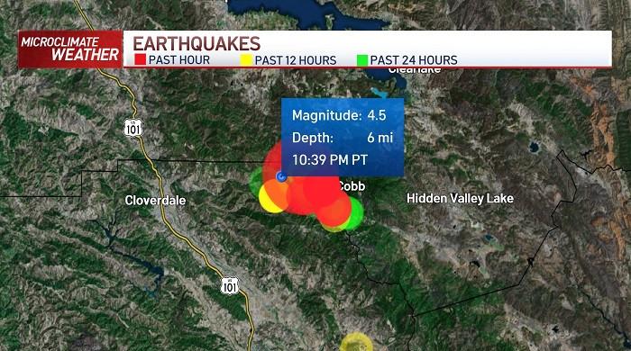 4.4 magnitude earthquake jolts Cobb in California's Bay Area
