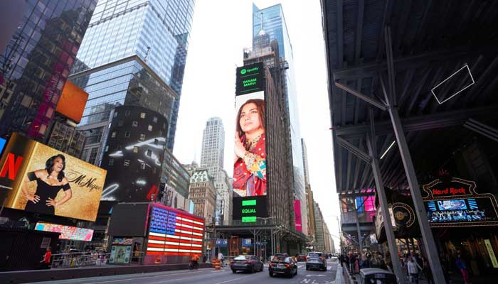Sanam Marvi shines on Times Square billboard