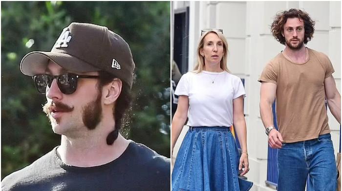 Aaron Taylor-Johnson steps out with wife Sam as he debuts new look