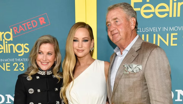 Jennifer Lawrence’ parents attend premiere of R-rated comedy ‘No Hard ...
