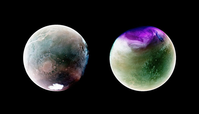 Nasa images by MAVEN probe show ultraviolet wavelengths on Mars