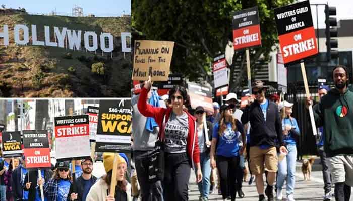 'Hollywood actors on strike'