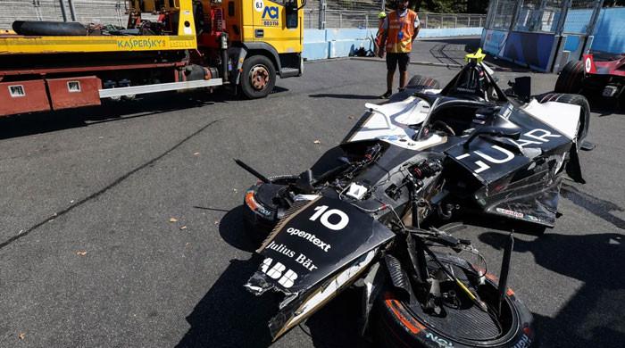 Massive collision halts Formula E race, drivers escape serious injury