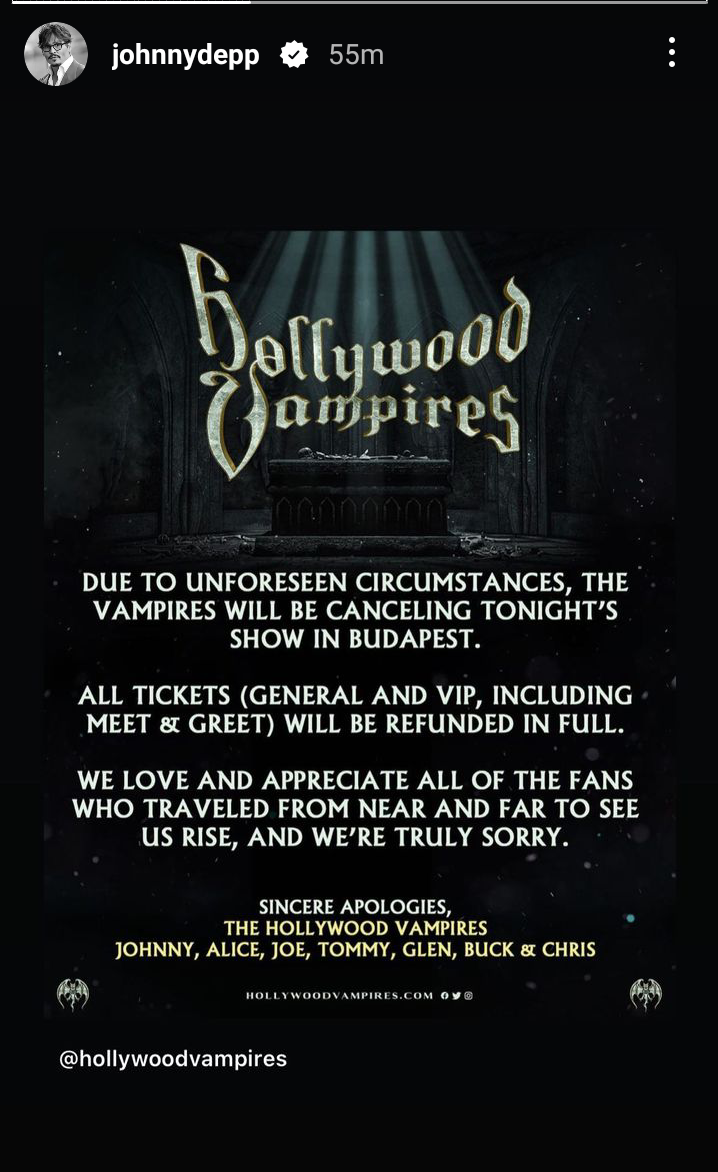 Johnny Depp apologises to his fans