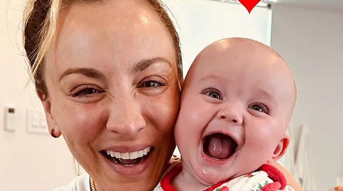 Tom Pelphrey shares adorable photo of Kaley Cuoco and Matilda smiling wide