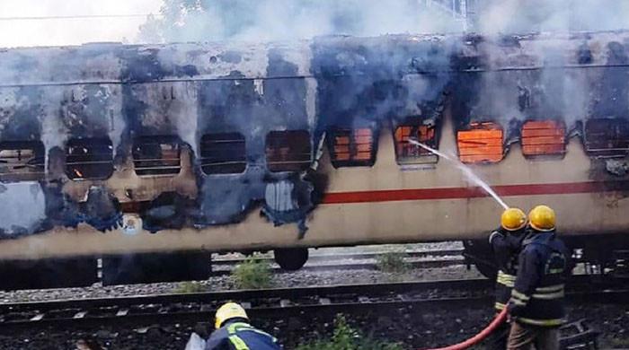 India train fire sparked by gas cylinder explosion leaves 9 dead