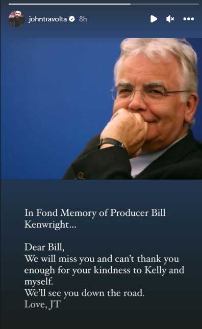 John Travolta pays tribute to Bill Kenwright