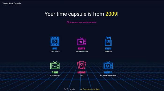 Google's interactive time capsule takes users on a nostalgic journey