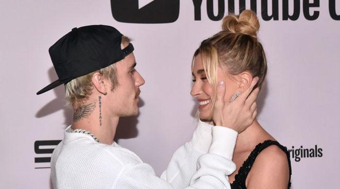 Hailey Bieber shows baby bump from a new angle