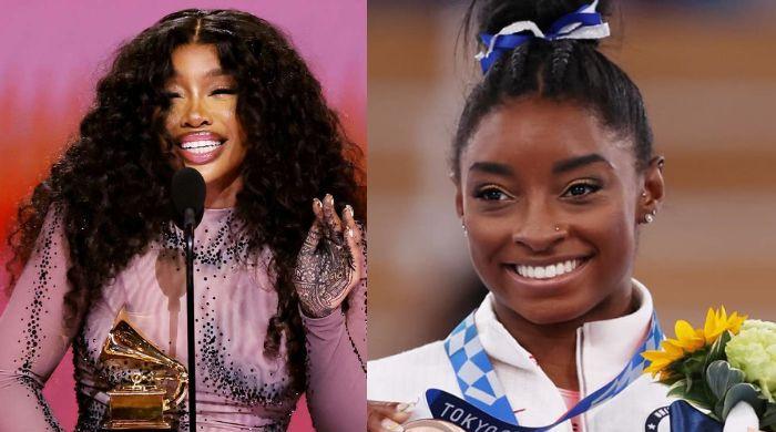 SZA joins Simone Biles in impressive handstand show-off