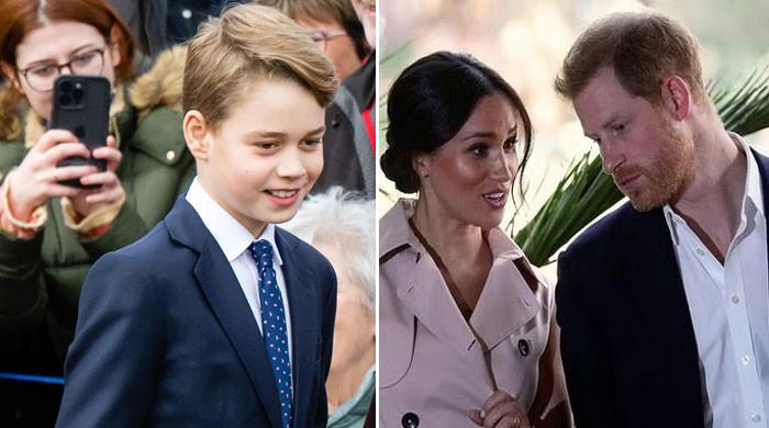 Prince George threatening Prince Harry and Meghan Markle