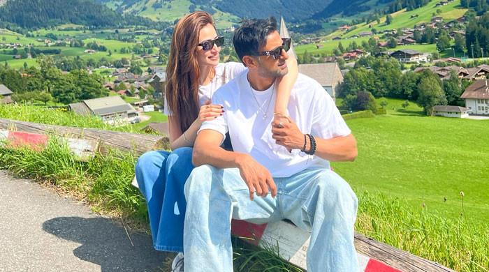 Sana Javed enjoys scenic views of Switzerland with husband Shoaib Malik